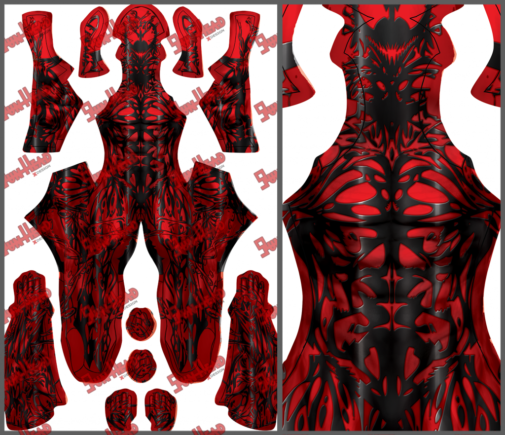 Red Sym Pattern - Gun Head Design