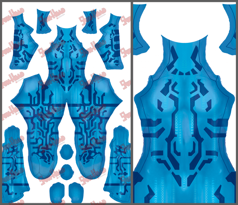 Cortana - Halo 2 Pattern - Gun Head Design