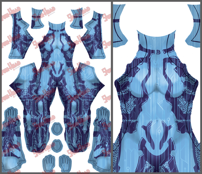 Cortana - Halo 3 Pattern - Gun Head Design