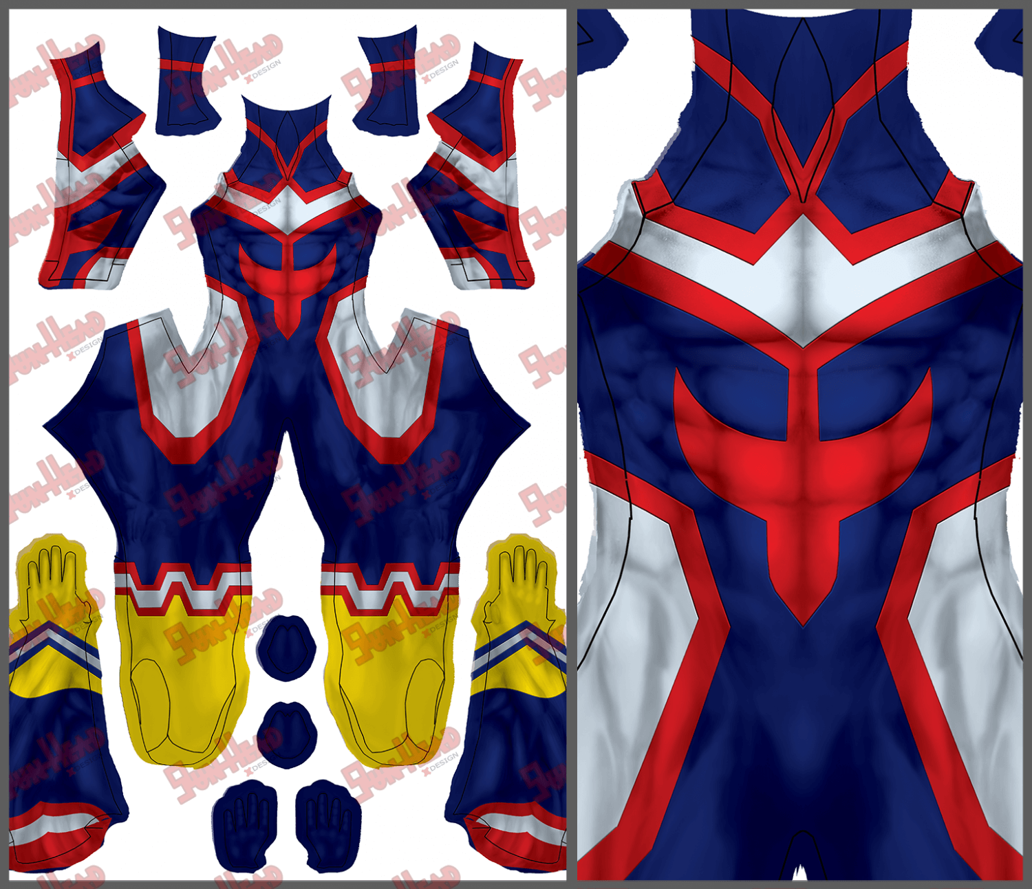 All Might Pattern - Gun Head Design