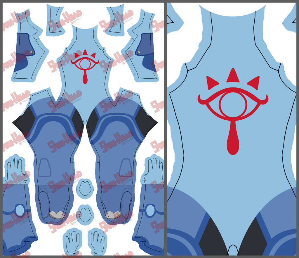 Sheikah - Zelda Pattern - Gun Head Design