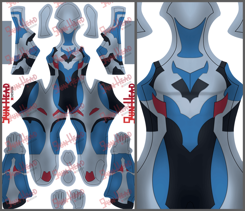 Gun Head Design – Super Hero Dye-Sub Pattern files for Cosplay!