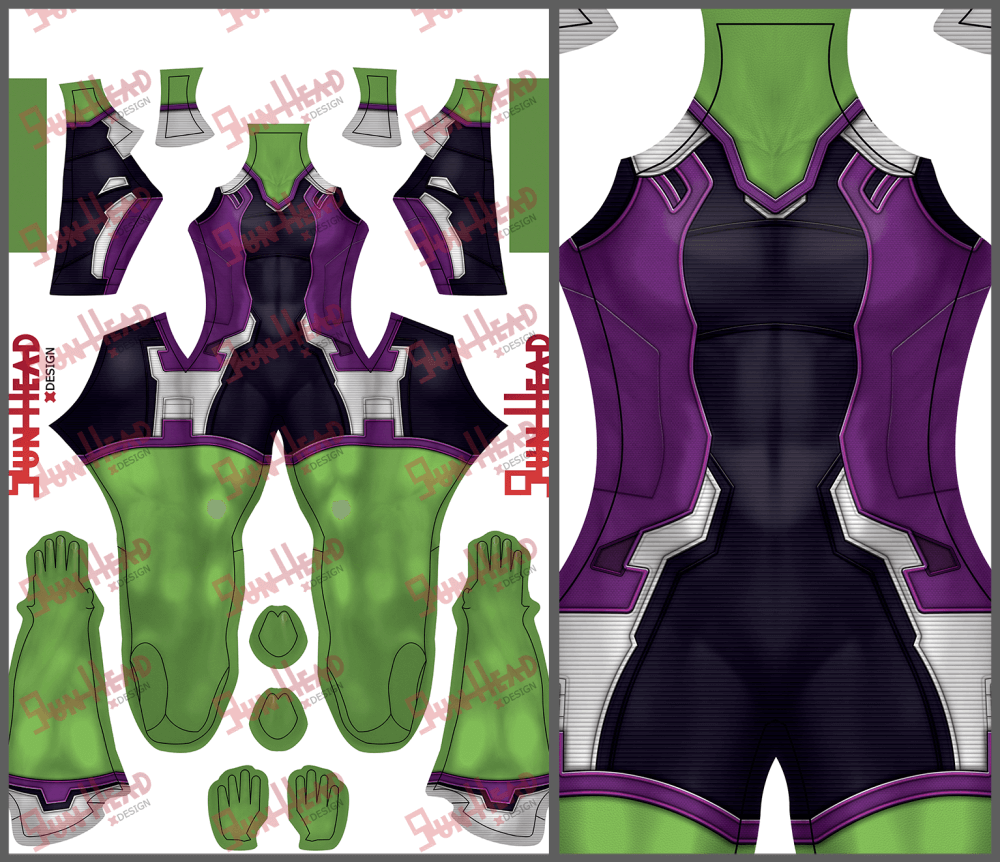 Gun Head Design – Super Hero Dye-Sub Pattern files for Cosplay!