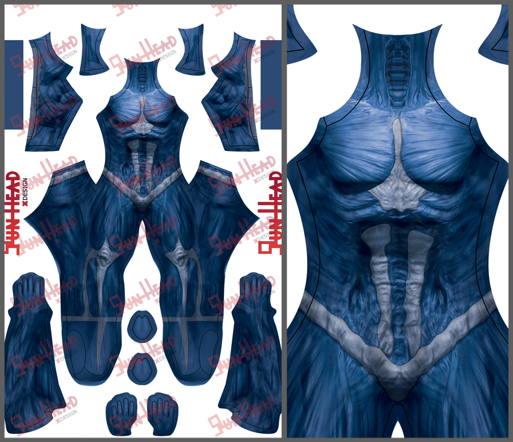 Gun Head Design – Super Hero Dye-Sub Pattern files for Cosplay!