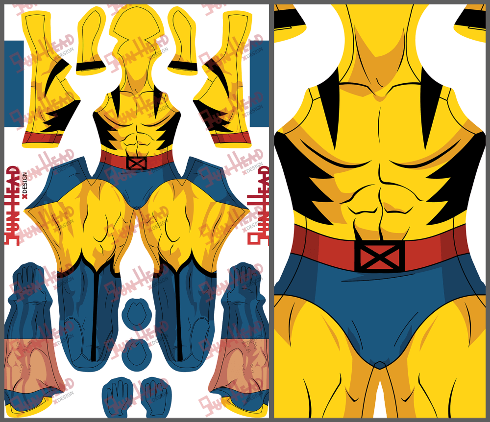 Gun Head Design – Super Hero Dye-Sub Pattern files for Cosplay!