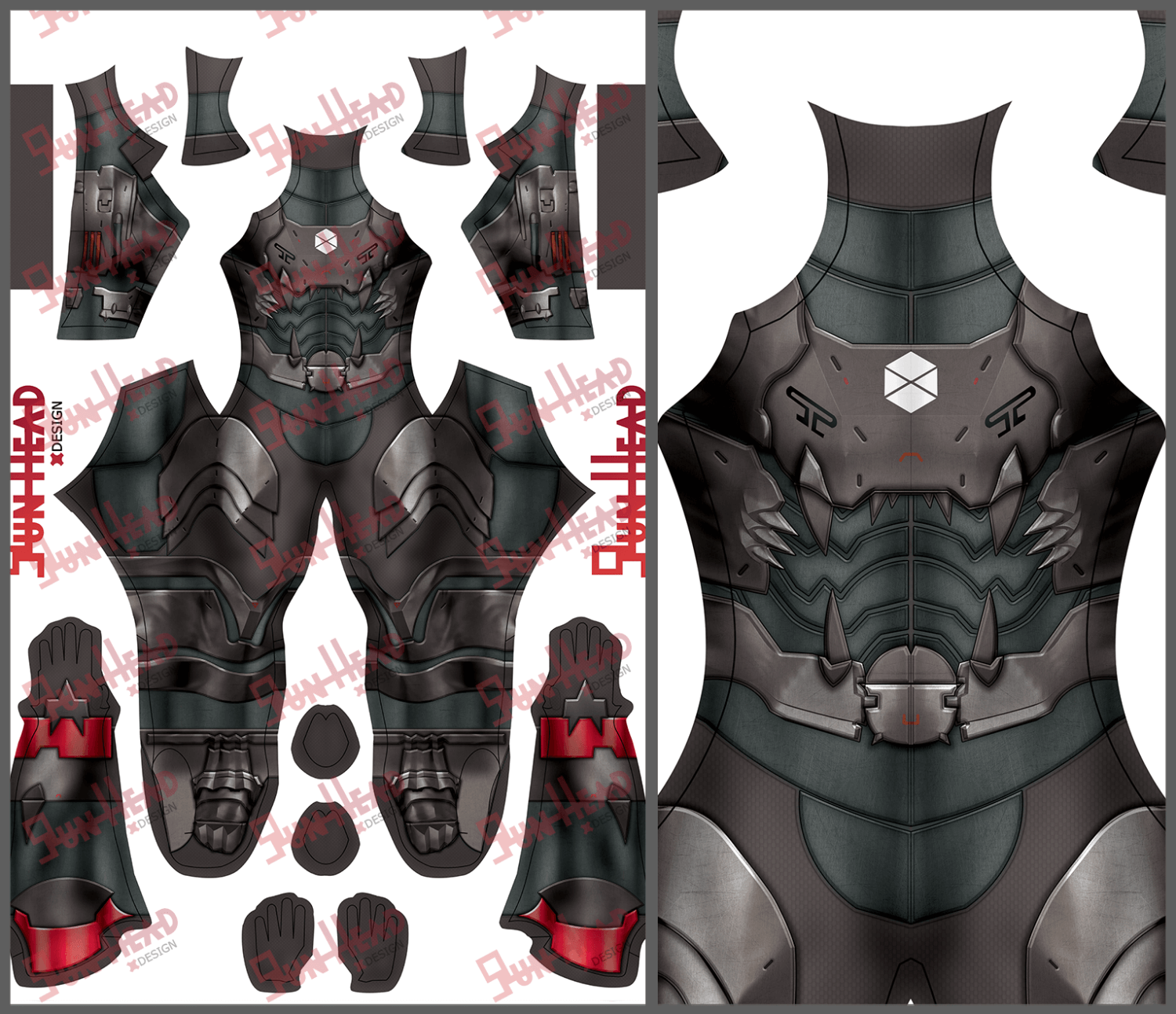 Gun Head Design – Super Hero Dye-Sub Pattern files for Cosplay!
