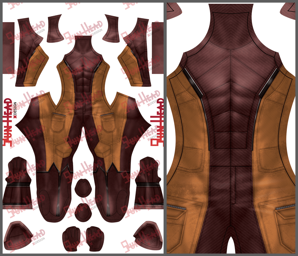 Gun Head Design – Super Hero Dye-Sub Pattern files for Cosplay!